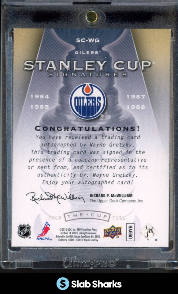 2009 UPPER DECK THE CUP #SC-WG WAYNE GRETZKY STANLEY SIGNATURES AUTO ...