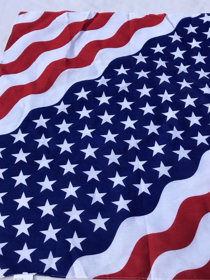 Vtg USA 2 Hankie Bandana Handkerchief Kerchief USA Flag Camo Lot ...