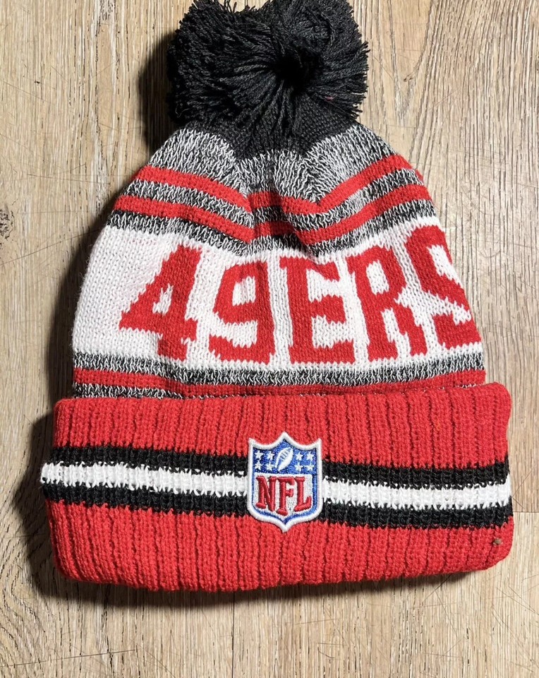 NFL San Francisco 49ers Beanie Cuffed Fleece Lined KNIT POMPOM 🇲🇽🇲🇽 | eBay