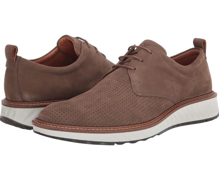 ECCO ST.1 Hybrid Perf. Plain Toe Derby Leather Men Shoes - EU41/US7 7.5 ...
