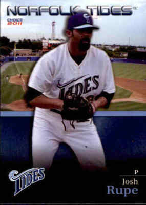 2011 Norfolk Tides Choice #33 Josh Rupe Virginia Beach VA Baseball Card ...
