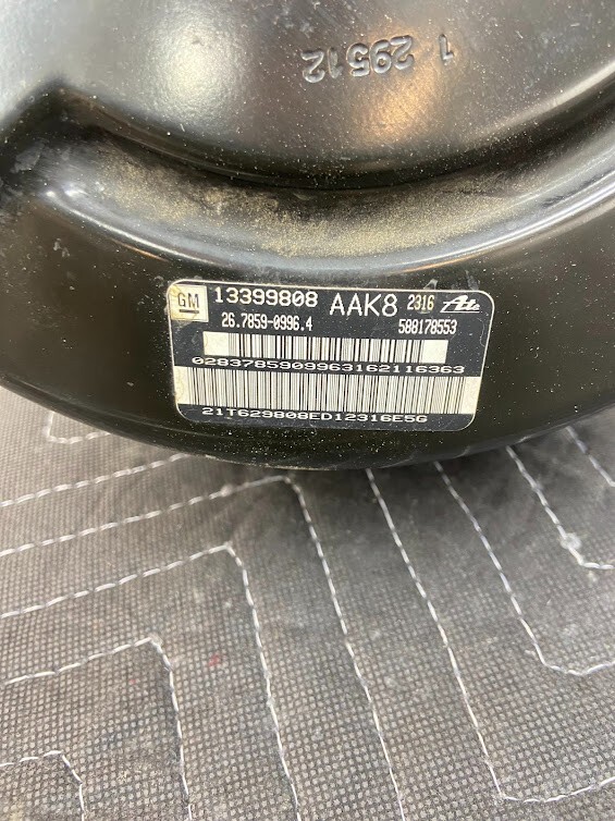 2011-2017 CHEVY CRUZE BUICK VERANO VACUUM BRAKE BOOSTER ASSEMBLY OEM 8 ...