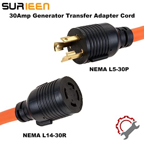 4 Prong to 3 Prong Generator Plug Adapter Cord, Nema L5-30P Generator ...