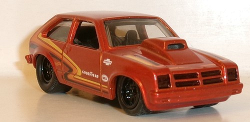 LOOSE 2023 HOT WHEELS 1:64 RED '76 CHEVY CHEVETTE BLACK WHEEL SWAP REAL ...