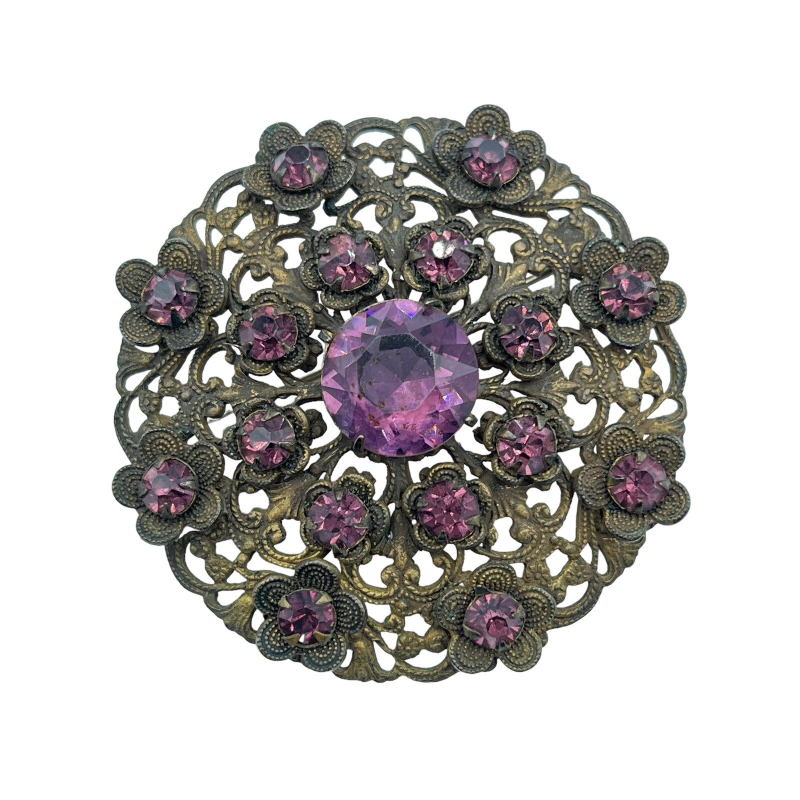 Victorian Rev Amethyst Purple Crystal Czech Glass Flo… - Gem
