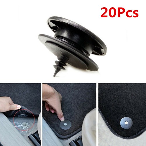 20Pcs Black Plastic Fasteners Rivets For Auto Car Mat Foot Floor Carpet ...