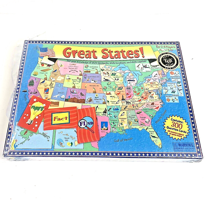 United States Map Board Games Vintage 1960 GAME OF THE STATES Milton