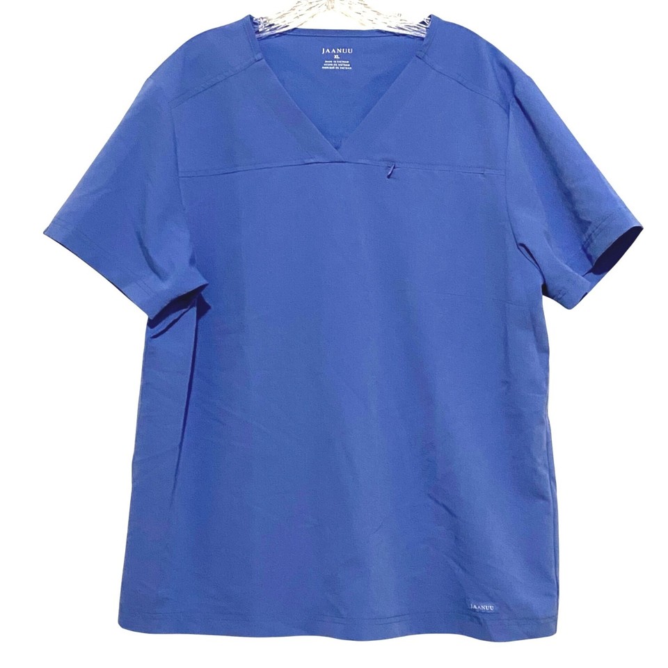 Jaanuu Scrub Top Womens XL Light Blue Medical Uniform Technician Nurse ...