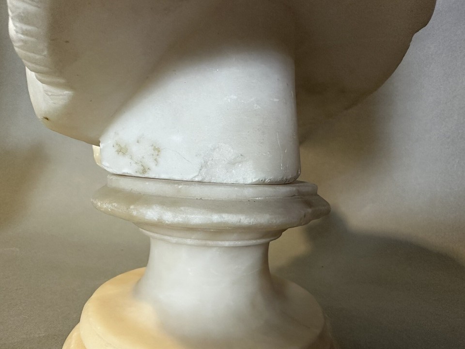 Vintage Antique Marble or Alabaster 12" Figural Statue Sculpture of a ...