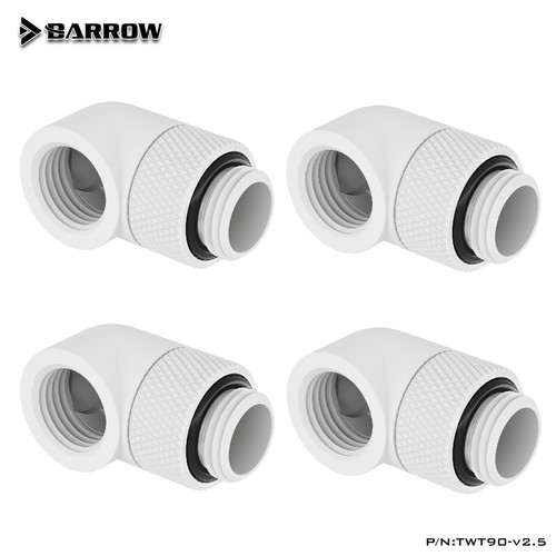 4 Pcs Barrow G1/4" Angled 90 Degree Swivel Rotary Fitting Male to ...