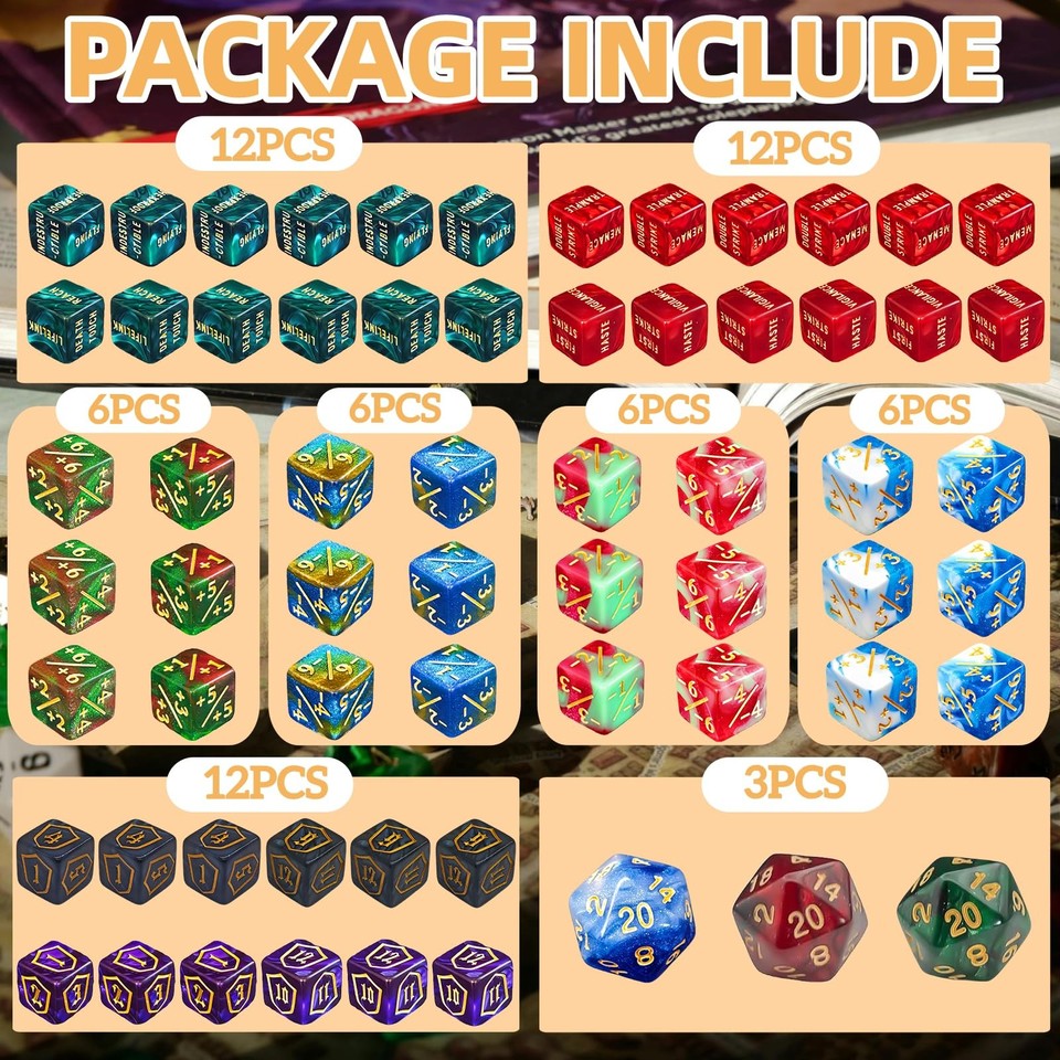 63 PCS MTG Counter Dice Set - AbilityKeyword Counters, -1/+1 Life, Shield Red | eBay