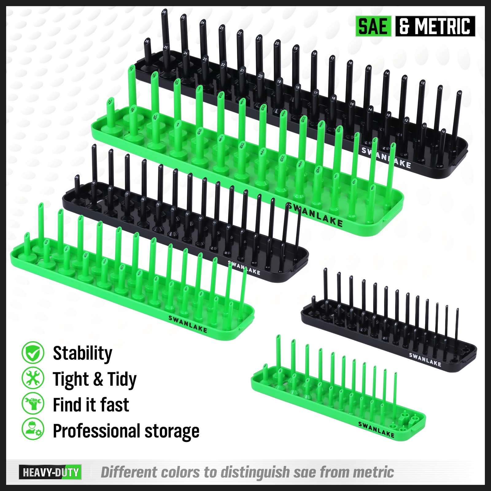 Swanlake Socket Organizer Tray 6piece Socket Holder Tray. Sae And ...