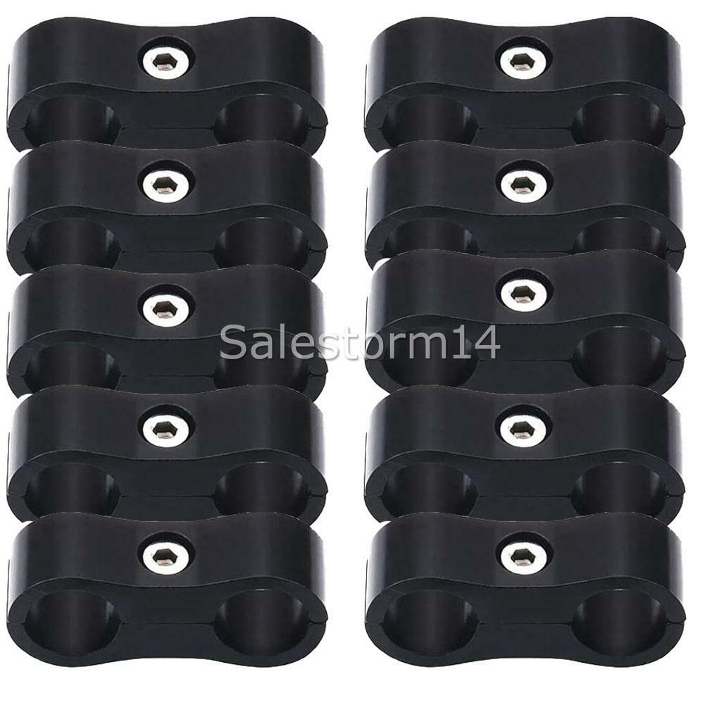 10PCs AN6 6AN Nylon Braided Stainless Fuel Oil Line Hose End Separator ...