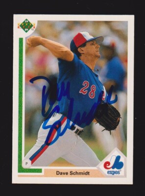1990 UD #684 Dave Schmidt MONTREAL EXPOS SIGNED AUTOGRAPH AUTO COA | eBay