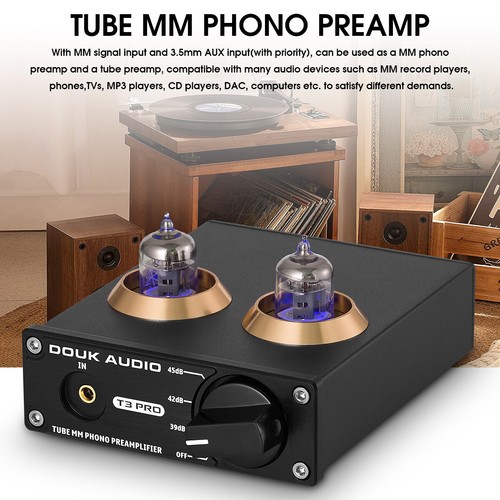 Douk Audio T3 Pro Mm Phono Stage Preamp Mini Stereo Vacuum Tube ...