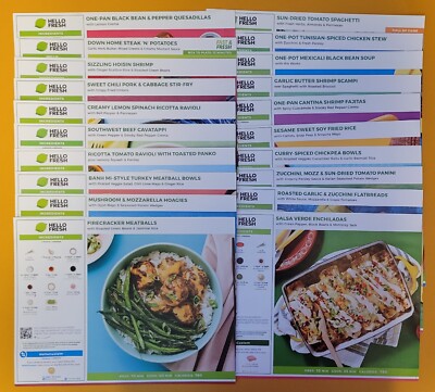 20 Hello Fresh Recipe Cards Meat Shrimp Chicken Pasta Veggie Mexican ...