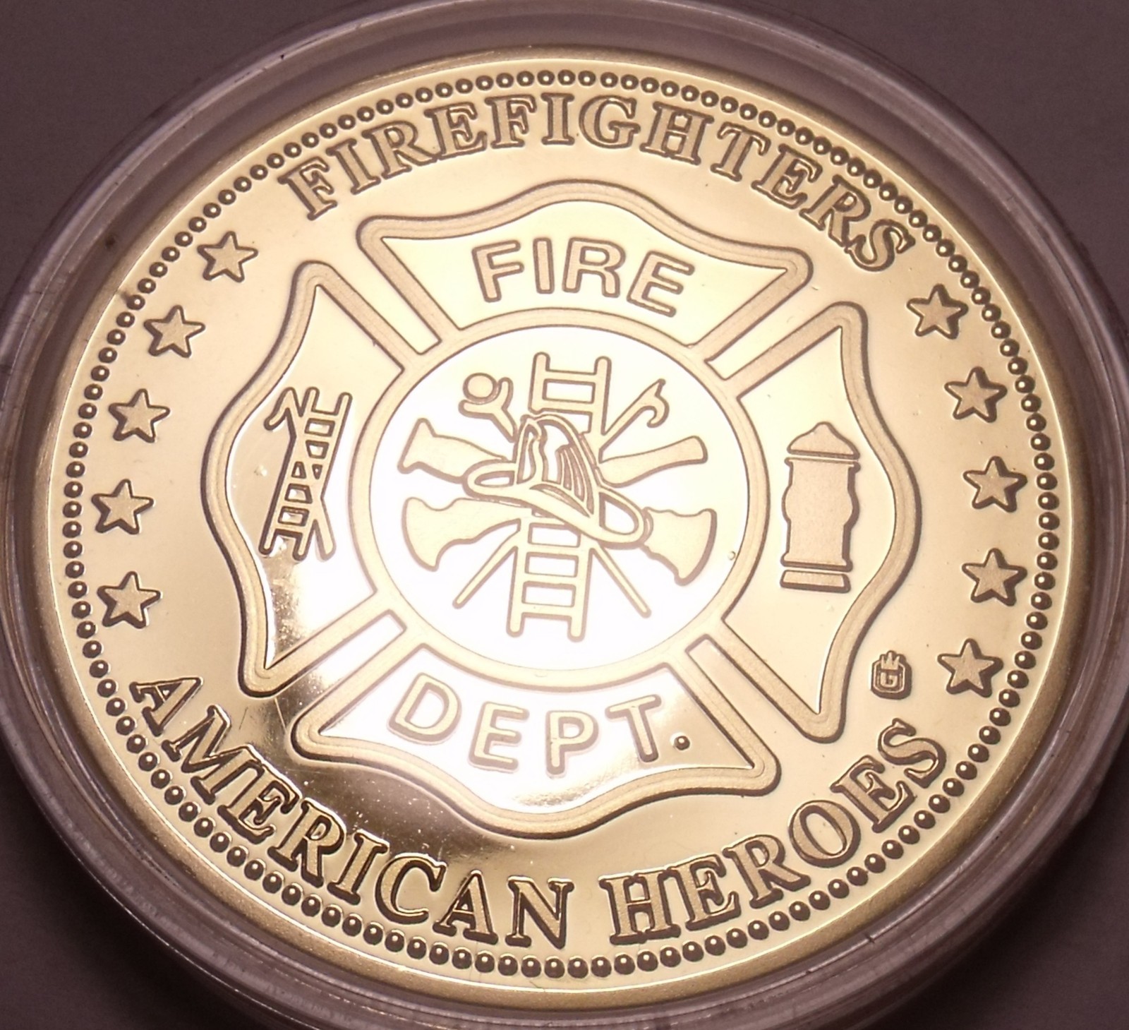 Huge Proof 24k Gold Plated Firefighters Creed Medallion~Pride, Service ...