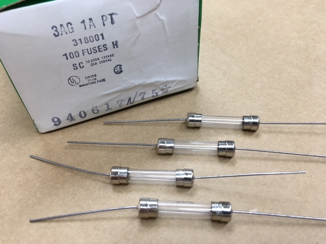 (25 pcs) 318001 Littelfuse, 1A 250vac, Fast Acting, Axial Glass Fuse ...