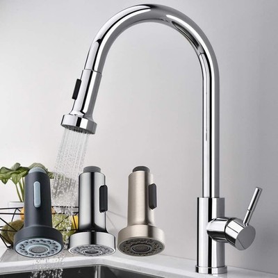 Modern Commercial Kitchen Mixer Tap Faucet Spray Head Replacement Easy ...