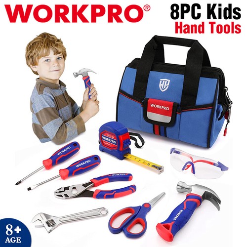 WORKPRO 9Piece Kid Real Hand Tool Set Junior Tool Kit Children DIY ...
