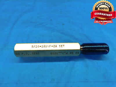 9/16 18 UNF 2A SET THREAD PLUG GAGE .5625 NO GO ONLY P.D. = .5205 ...