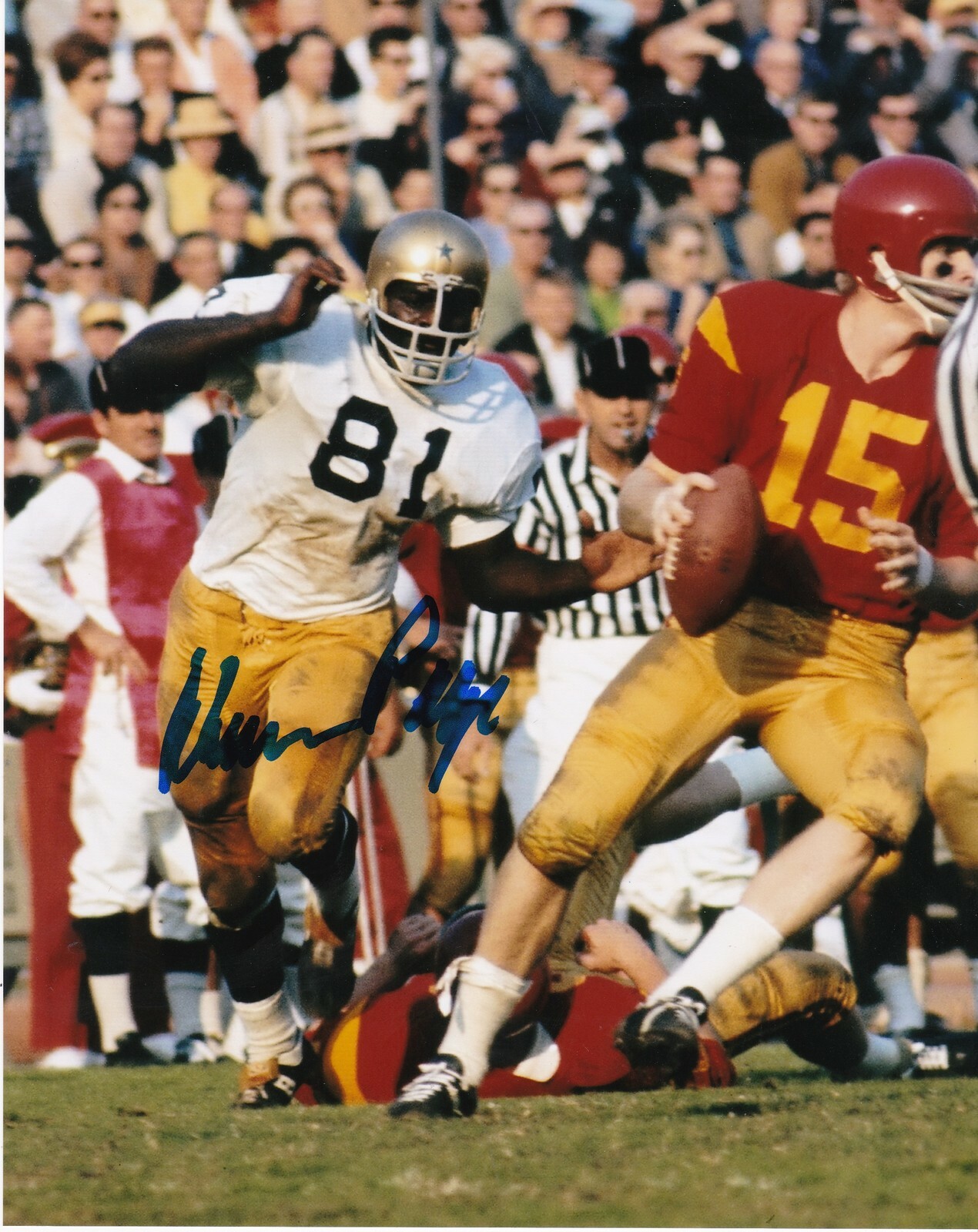 ALAN PAGE NOTRE DAME FIGHTING IRISH ACTION SIGNED 8x10 | eBay