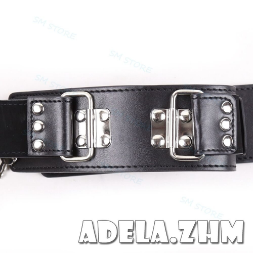 Faux Leather Neck Collar To Handcuffs Arm Binder Lock Restraint Wrist ...
