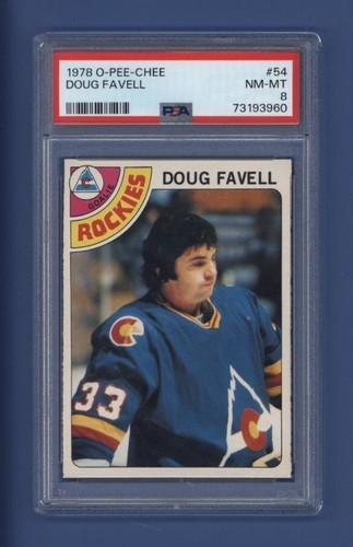 1978-79 OPC #54 DOUG FAVELL PSA 8 NM-MT Colorado Rockies *GOALIE* *LOW ...