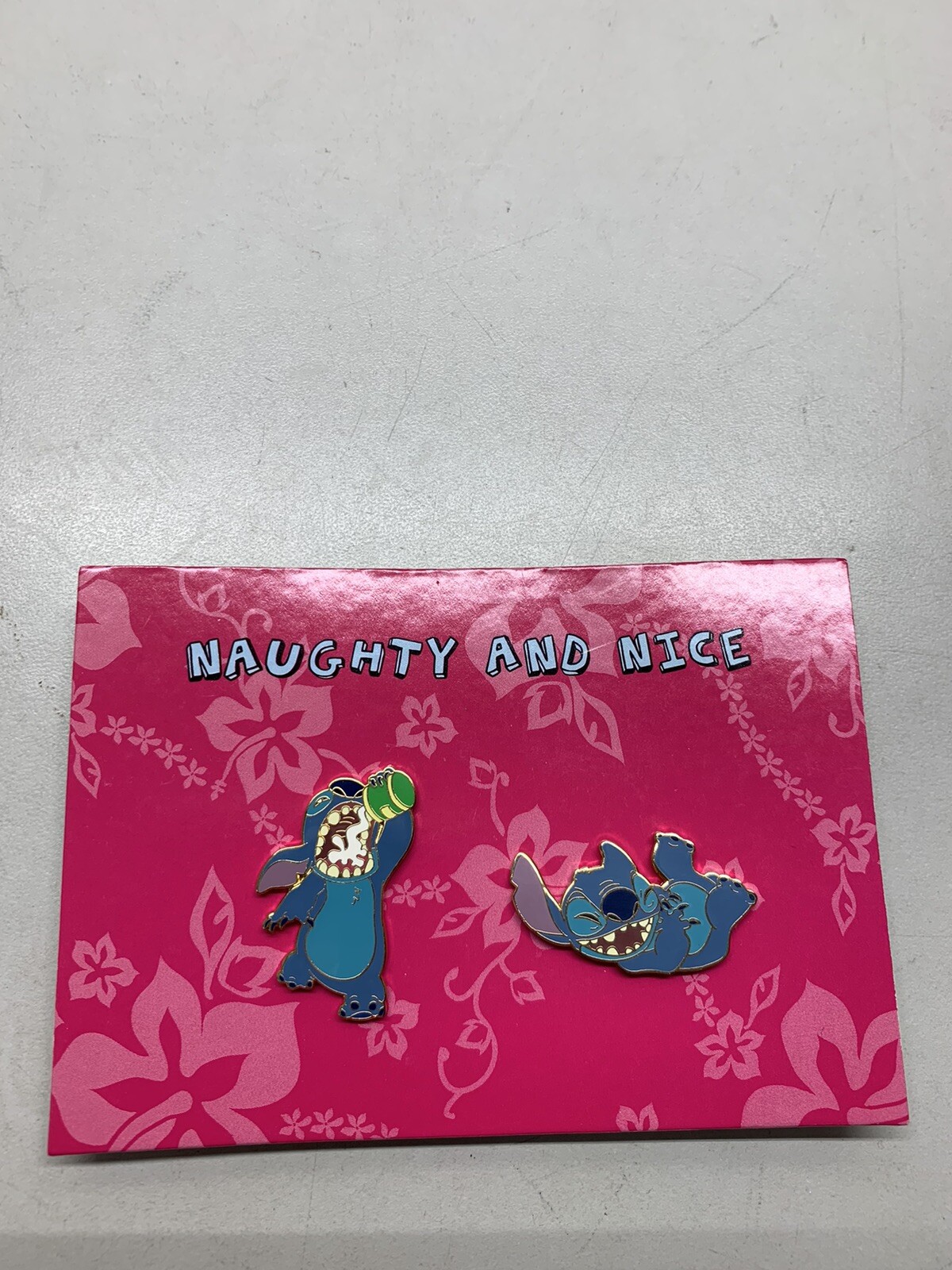 Disney Stitch Naughty And Nice Pin Limited Edition Set Of 2 LE 500 Pink ...
