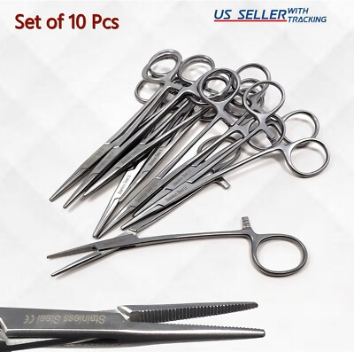 LOT OF 10 NEW 5" Mosquito Straight Locking Hemostat Forceps Stainless ...