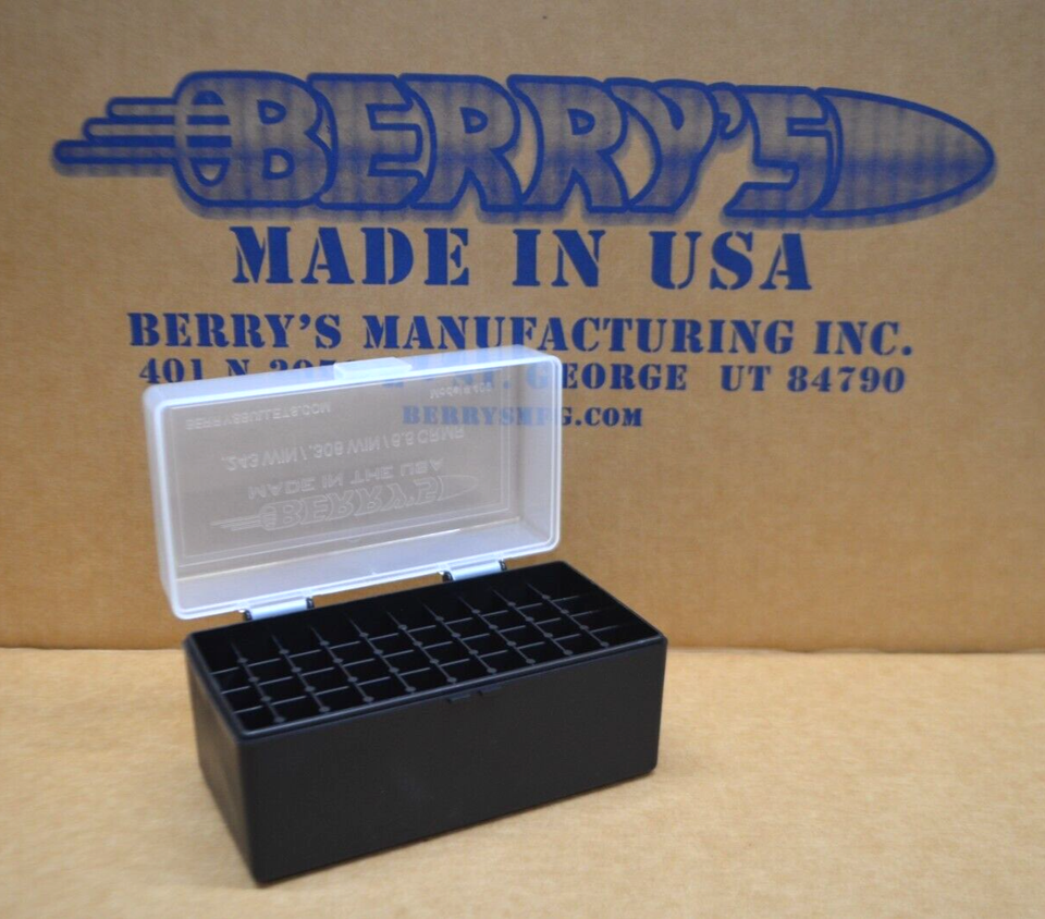 308-243 Win 50 Round Clear/Black (Berry MFG) 10 x Berrys 409 Ammo Box ...