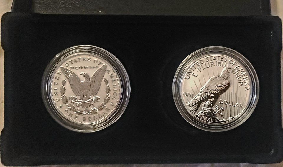 2023 CAMEO Morgan & Peace Dollar Reverse Proof Two-Coin Set- OGP & CoA ...