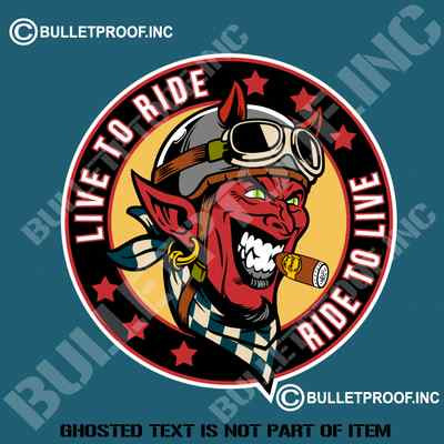 LIVE TO RIDE DECAL STICKER RETRO MOTORBIKE MOTORCYCLE MANCAVE TOOLBOX ...
