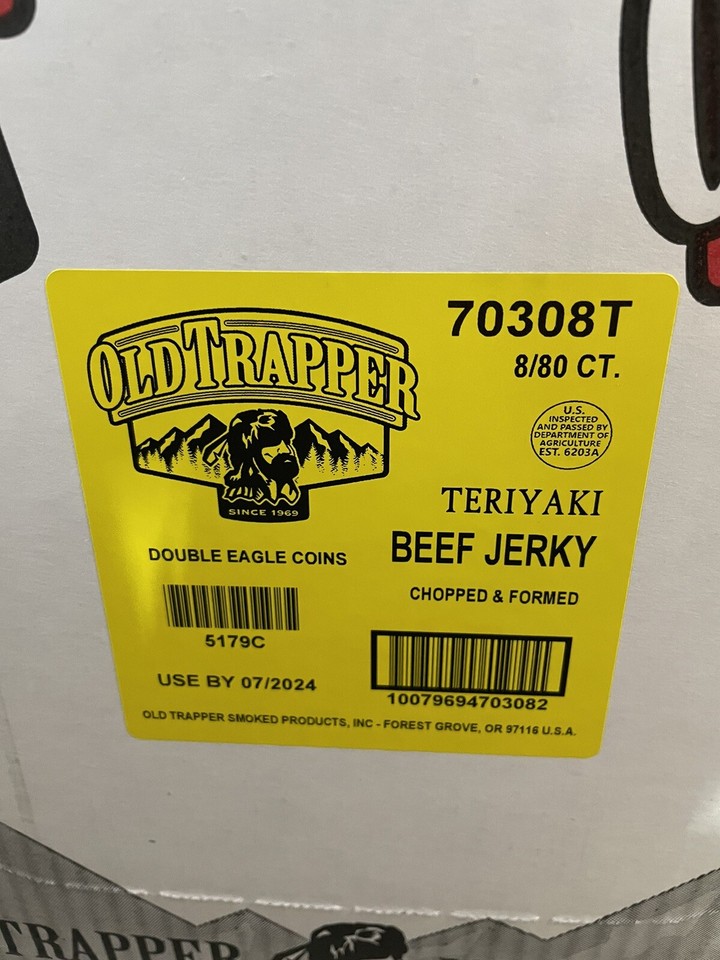 Old Trapper BEEF JERKY ROUNDS 80 ct Bulk Teriyaki REFILL 1.3 Pounds ...