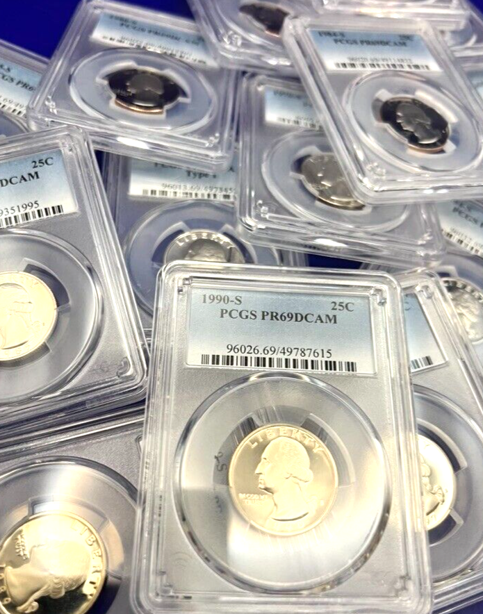 🔥 {LOT OF 20} - PCGS Graded Washington Quarter PR69DCAM PROOF 25c Coins ...
