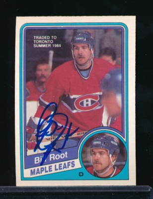 1984-85 O-Pee-Chee Bill Root #271 signed auto autograph crisp blue ...
