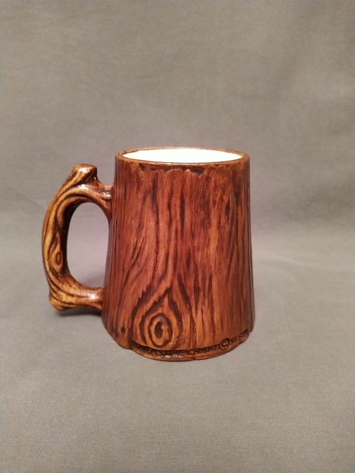 Vintage Rare Treasure Craft Oklahoma Tree Trunk Mug Cup Glass Wood | eBay