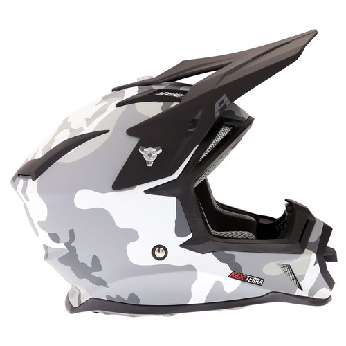 Akito MX Terra Motocross Off Road MX Helmet Matt Camo White | eBay UK