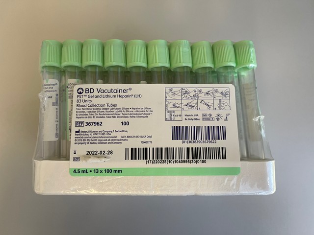 BD Vacutainer PST GEL and Lithium Heparin Blood Collection Tubes 367962 ...