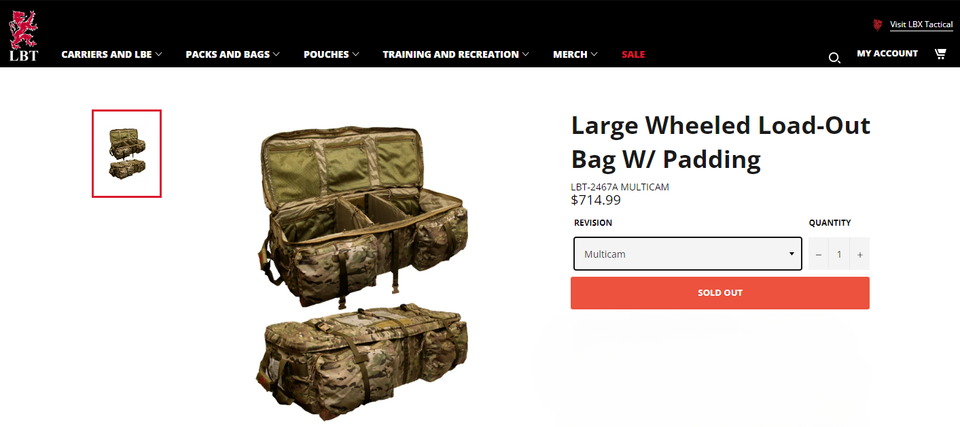 USGI LBT Large Wheeled Load-Out Bag w/ Padding | eBay