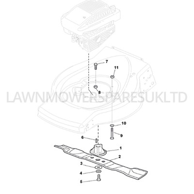 SCREWFIX HP185 PETROL LAWNMOWER 2015-19 BLADE ASSEMBLY GENUINE PARTS ...