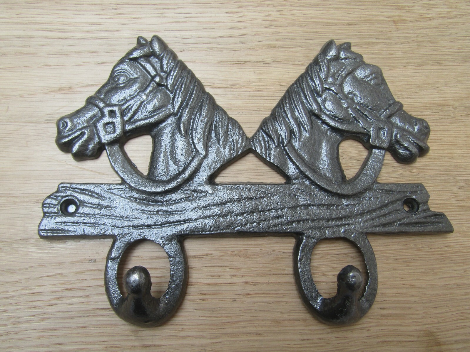 DOUBLE HORSE HEAD -cast iron key hanger key holder coat hook peg rack ...