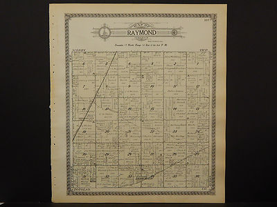 Illinois, Champaign County Map 1913 Township of Raymond Q3#55 | eBay
