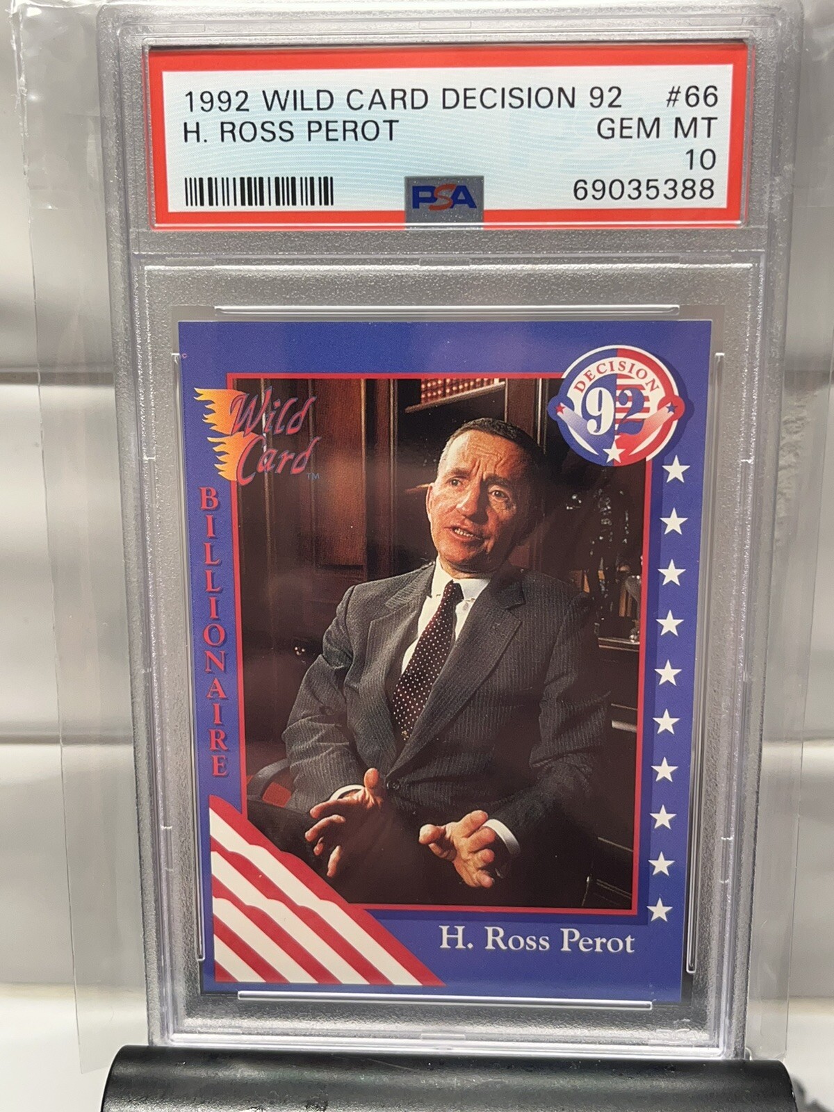 1992 Wild Card Decision '92 Ross Perot #66 Rookie RC Psa 10 Political ...