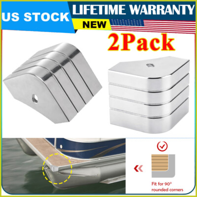 Pack of 2 Aluminum Boat Deck Corner Pontoon Corner Cap For 90° Rounded ...