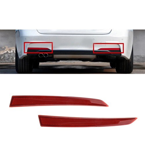 For 12-17 BMW 3 Series F30 F31 M Sport Red Lens Rear Bumper Reflector ...