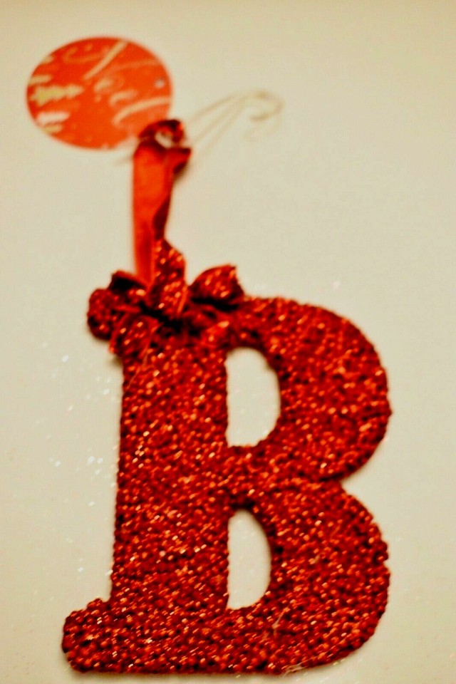 LUXURY RED GLITTER HANGING LETTER XMAS TREE DECORATION ALPHABET GIFT ...