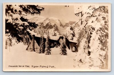 Vintage RPPC Postcard Paradise Inn in May Rainier National Park Hotel ...