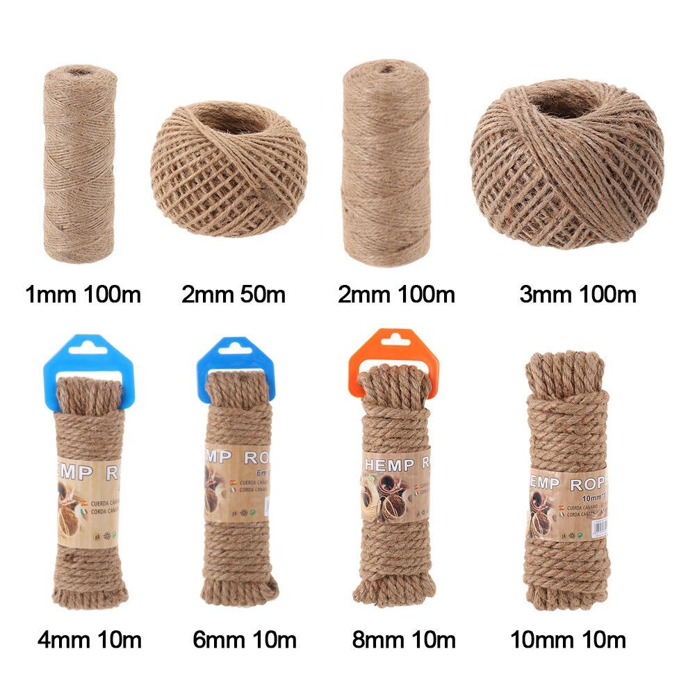 Hemp Crafts Sewing Jute Twine Burlap Ribbon Natural Jute Rope 10/50 ...