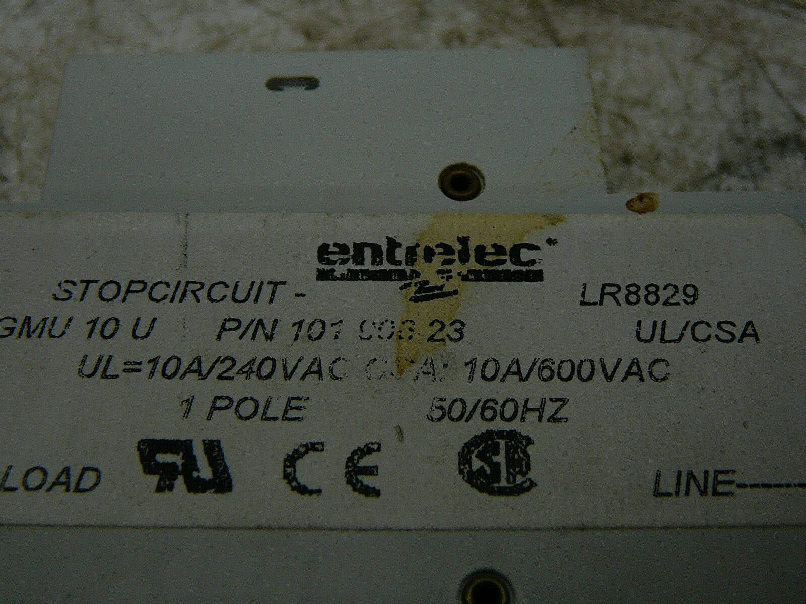 ENTRELEC LR8829 P/N 101 903 23 STOPCIRCUIT GMU 10U,10A 240V/600V CIRCUIT BREAKER | eBay
